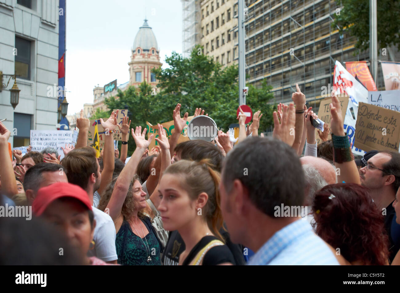 -Spanish Revolution- Demonstration 15M Movement in Barcelona, Spain ...