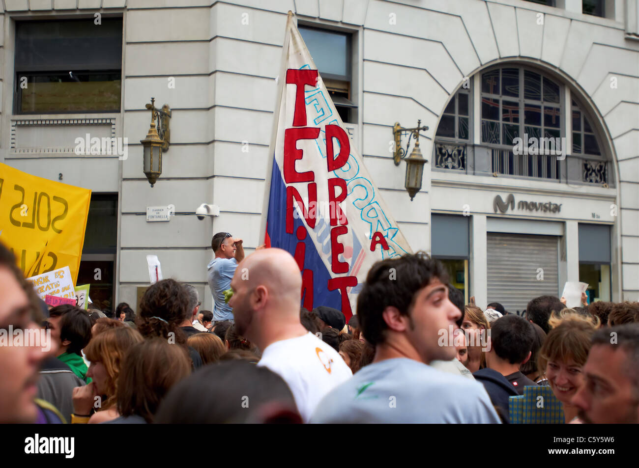 -Spanish Revolution- Demonstration 15M Movement in Barcelona, Spain ...