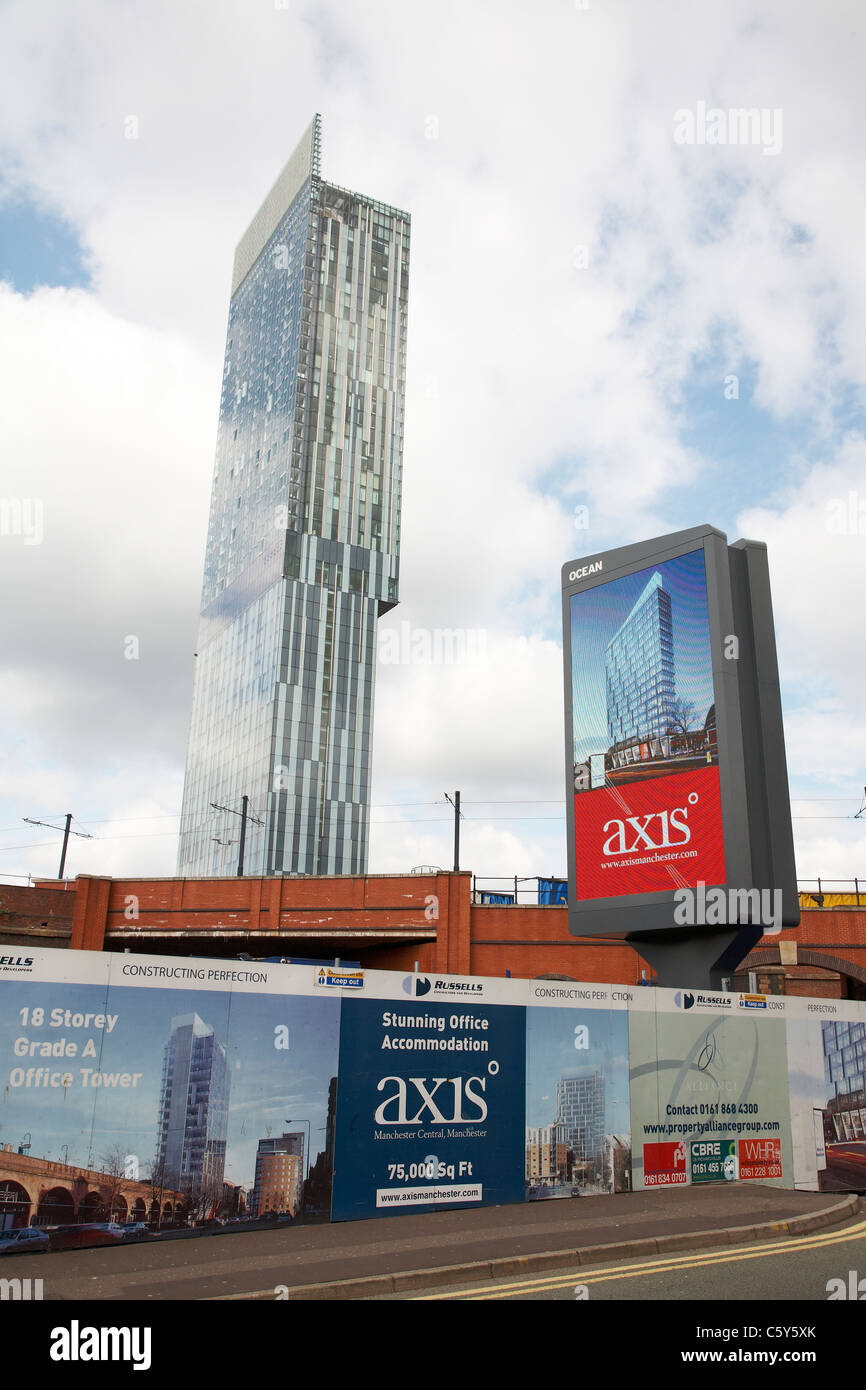 The non-existing Axis tower on posters and LCD screen with Beetham ...