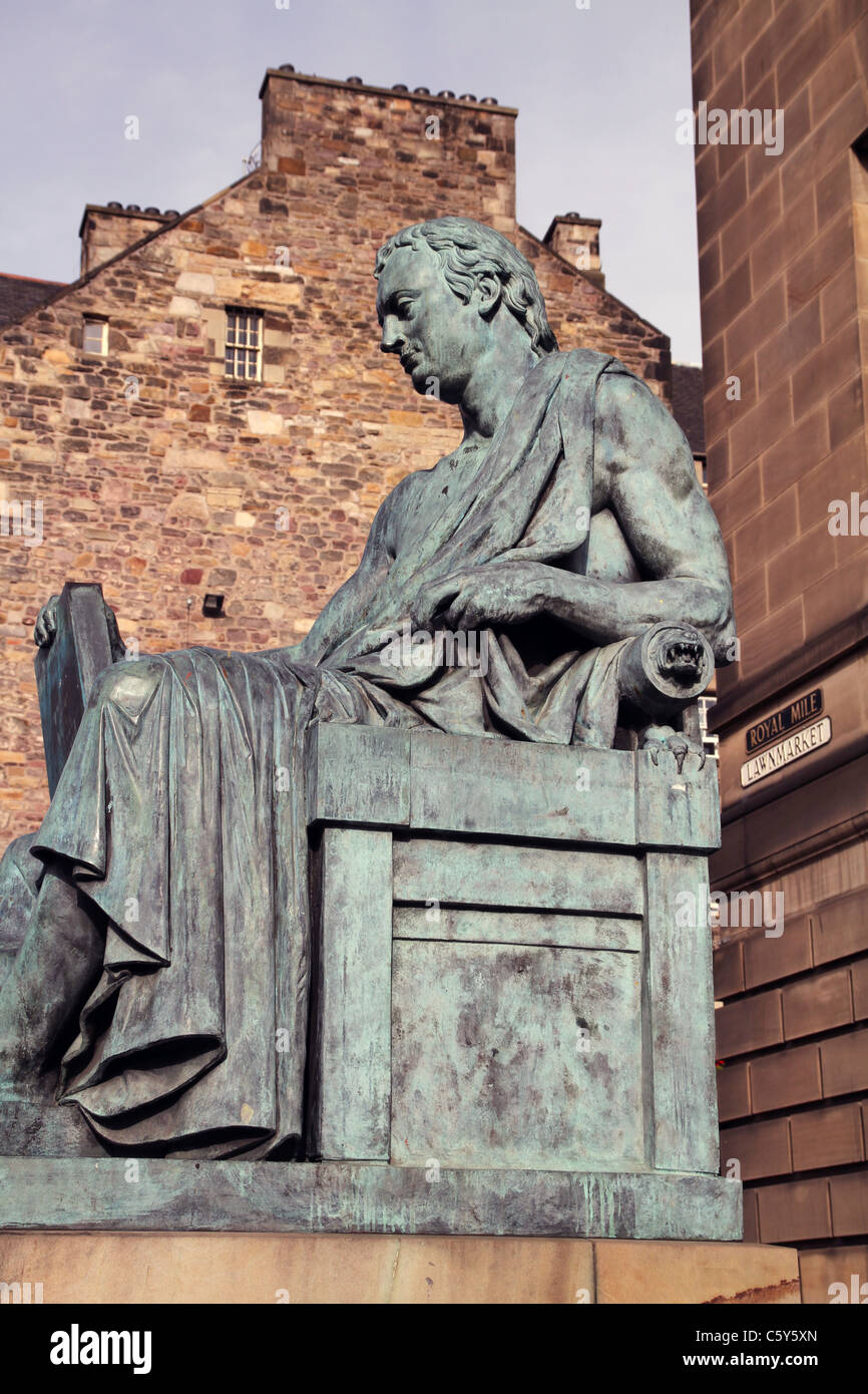 Statue of philosopher David Hume on the Royal Mile, Edinburgh, Scotland ...