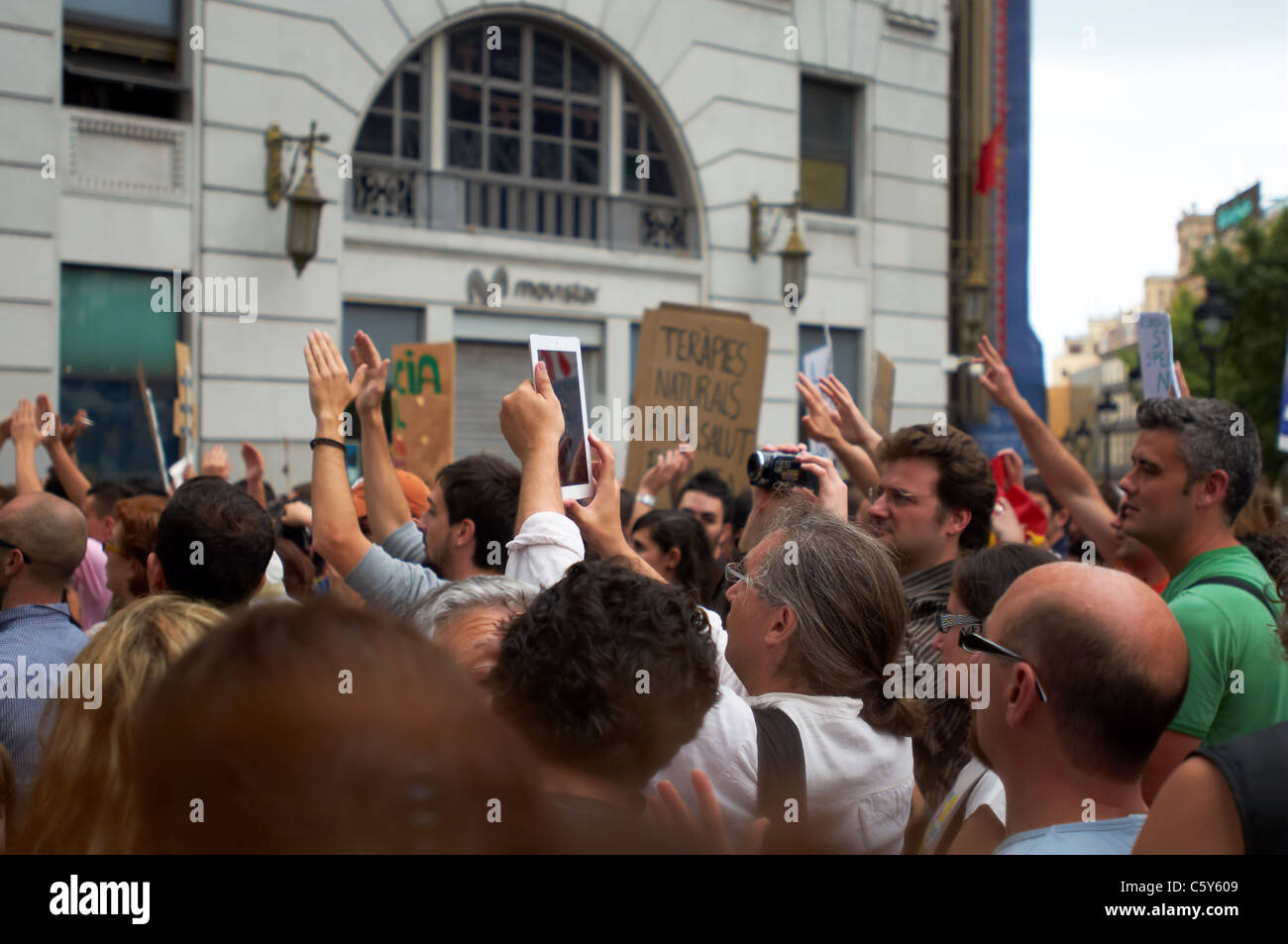 -Spanish Revolution- Demonstration 15M Movement in Barcelona, Spain ...