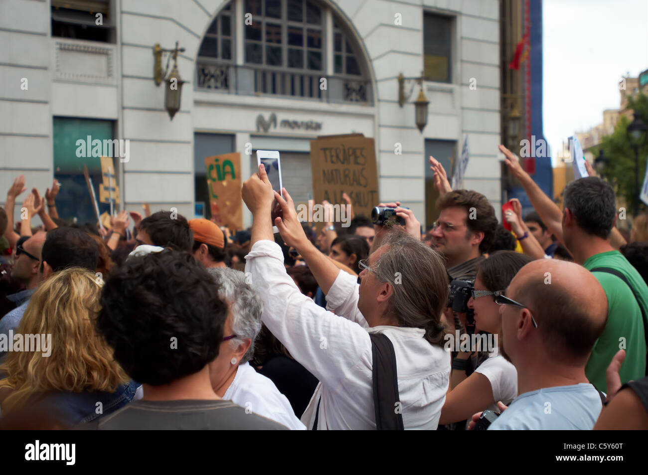 -Spanish Revolution- Demonstration 15M Movement in Barcelona, Spain ...