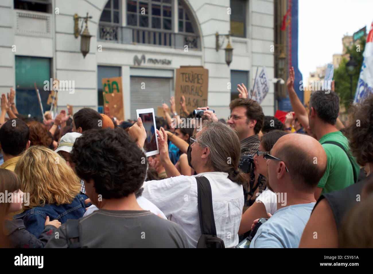 -Spanish Revolution- Demonstration 15M Movement in Barcelona, Spain ...