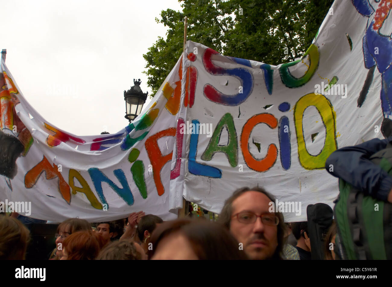 -Spanish Revolution- Demonstration 15M Movement in Barcelona, Spain ...
