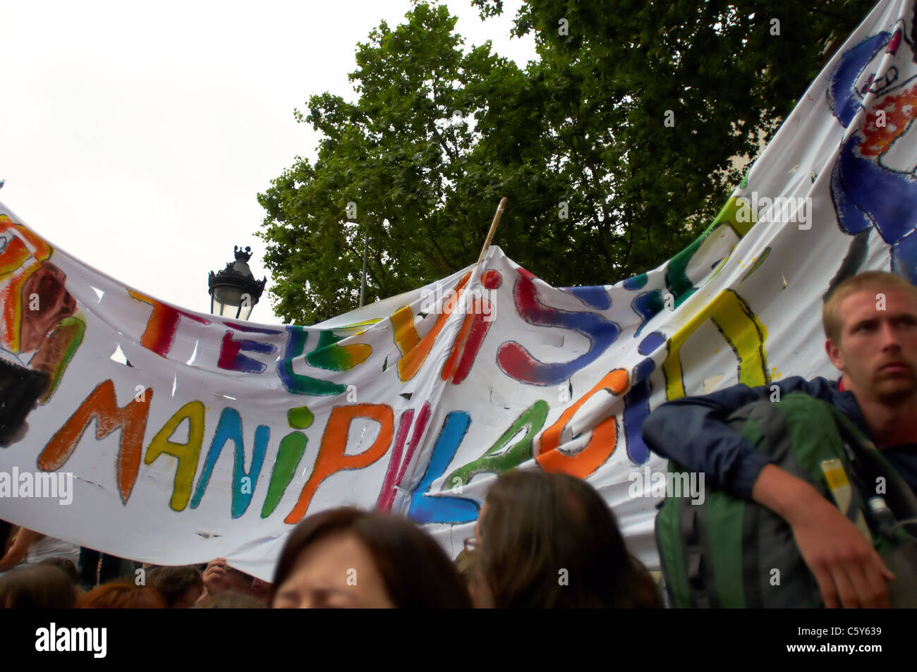 -Spanish Revolution- Demonstration 15M Movement in Barcelona, Spain ...