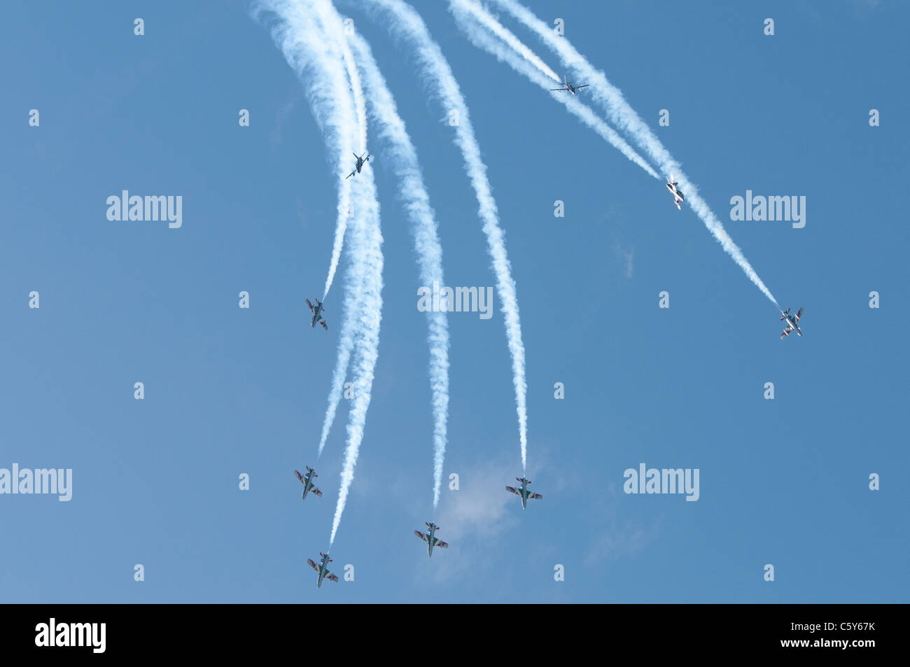 Italian airforce aerobatic display team Il Frecce Tricolori perform a ...