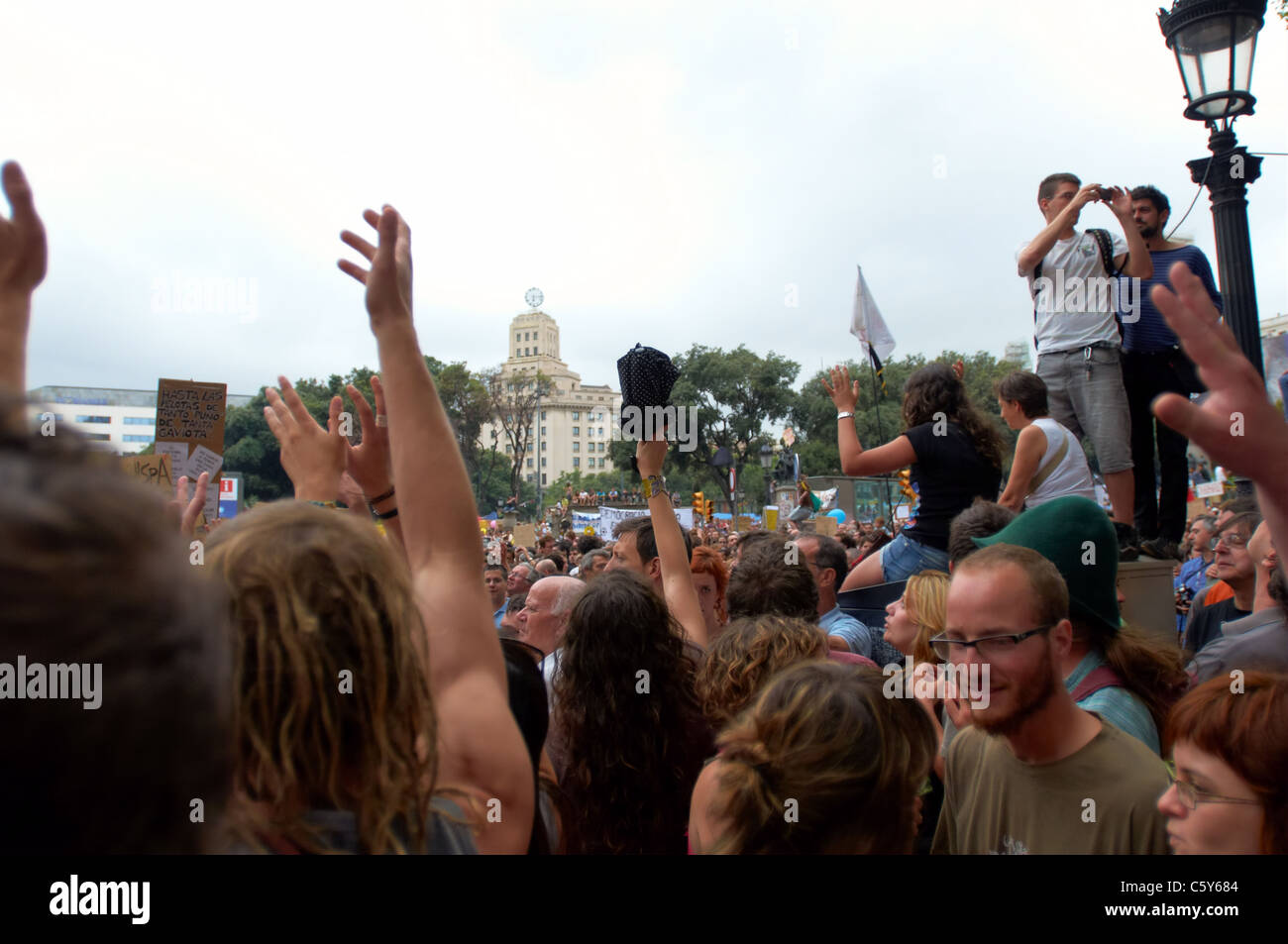 -Spanish Revolution- Demonstration 15M Movement in Barcelona, Spain ...