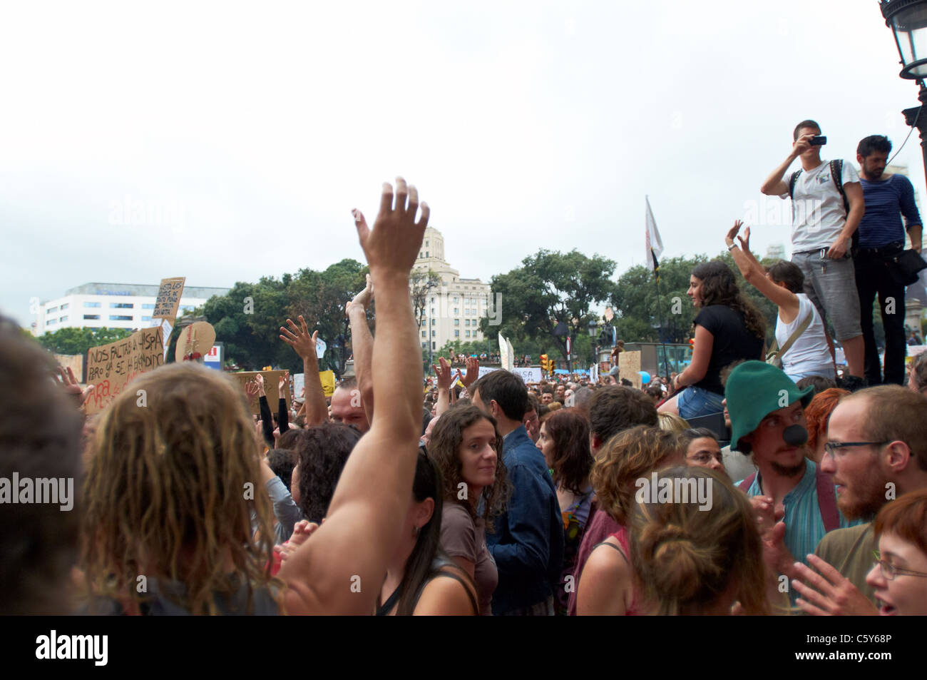 -Spanish Revolution- Demonstration 15M Movement in Barcelona, Spain ...