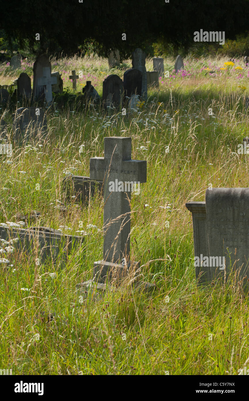 Headstones in West Brompton Cemetery in West London, England, UK Stock ...