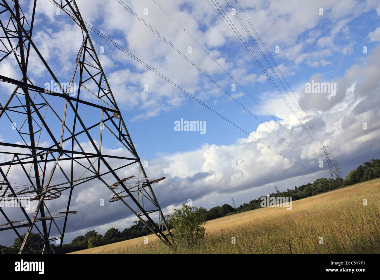 Electricity pylon in countryside. Tolworth Surrey England UK Stock ...