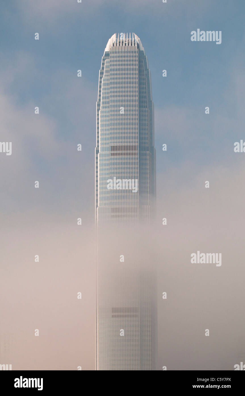 The International Finance Centre Building IFC Two in Early Morning Fog ...