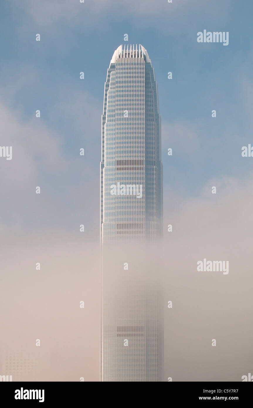 The International Finance Centre Building IFC Two in Early Morning Fog ...
