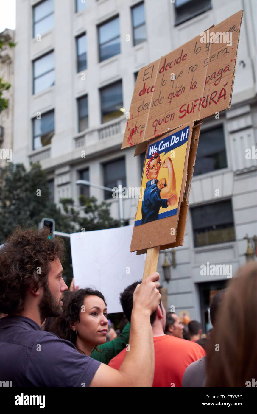 -Spanish Revolution- Demonstration 15M Movement in Barcelona, Spain ...