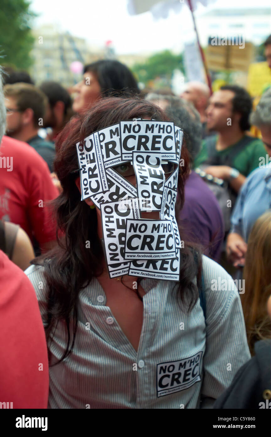 -Spanish Revolution- Demonstration 15M Movement in Barcelona, Spain ...