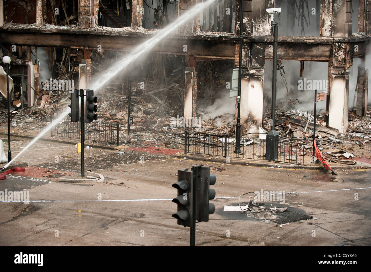Tottenham Riots, London. Damage the morning after the London Riots. The ...