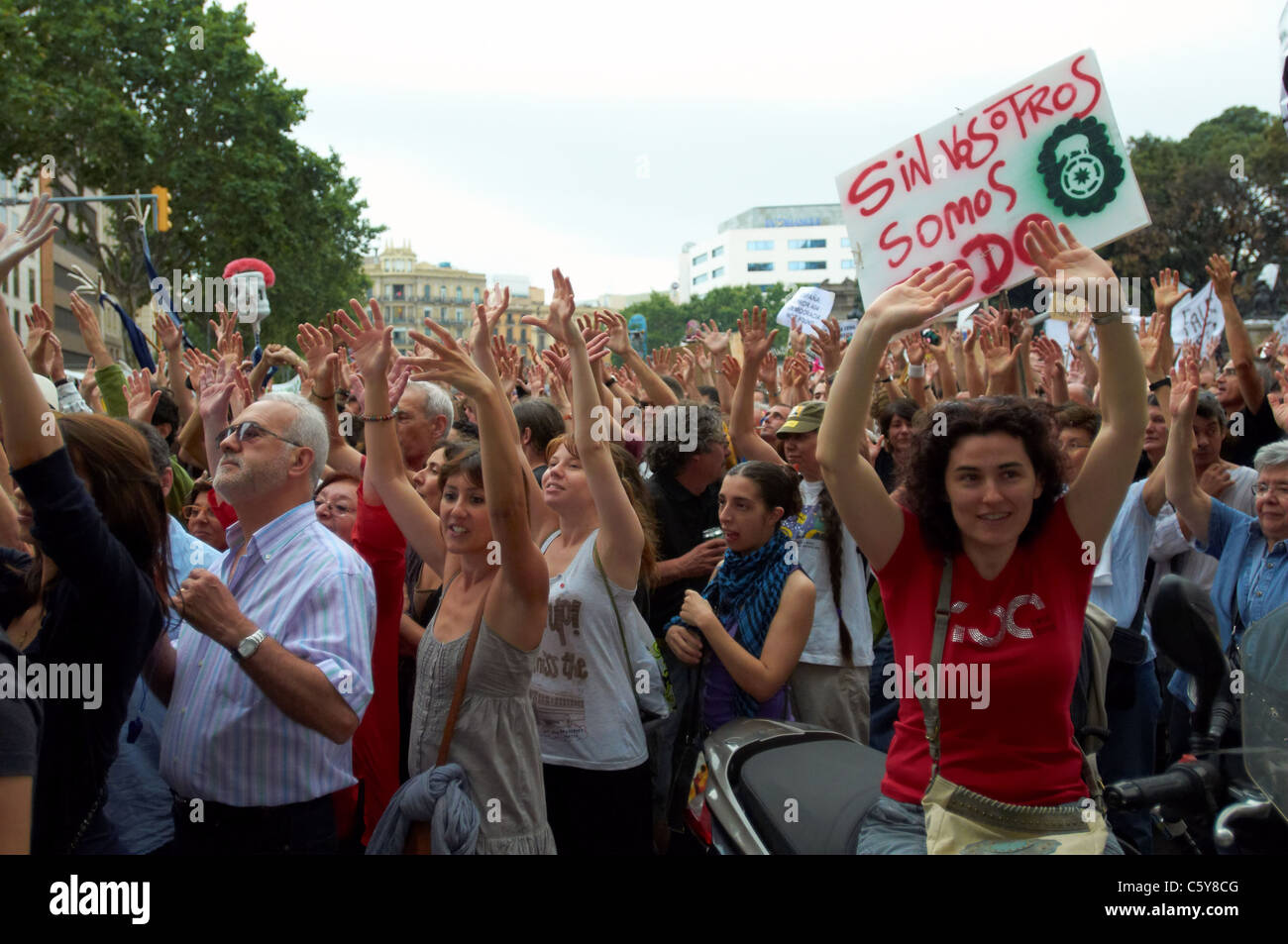 -Spanish Revolution- Demonstration 15M Movement in Barcelona, Spain ...