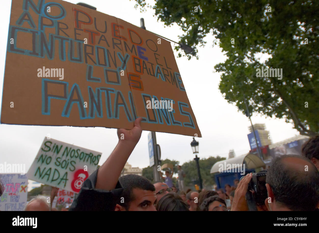 -Spanish Revolution- Demonstration 15M Movement in Barcelona, Spain ...