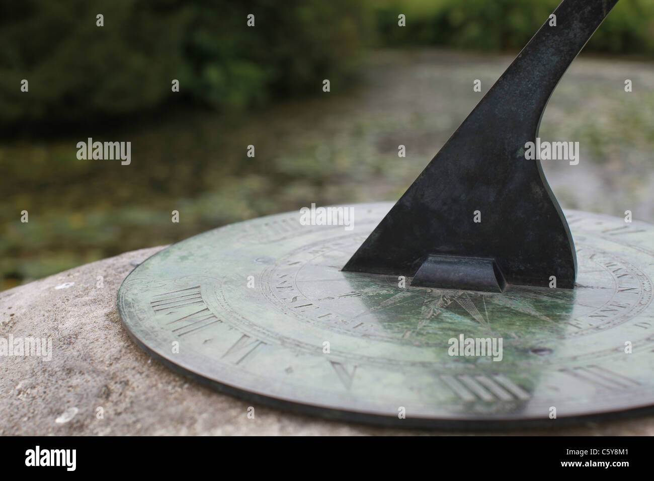 Sundial English Garden Stock Photo - Alamy