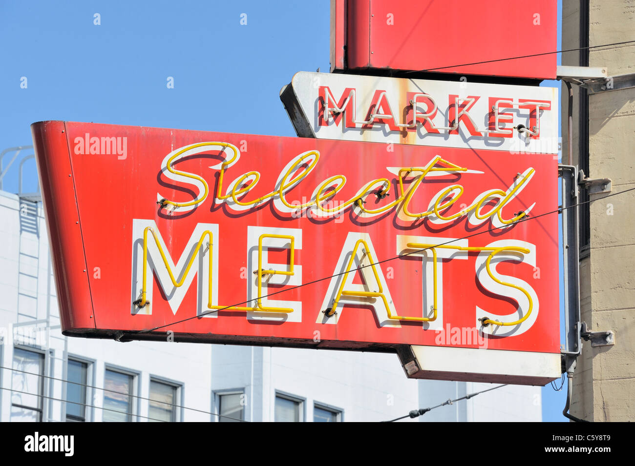 Meat signage hi-res stock photography and images - Alamy
