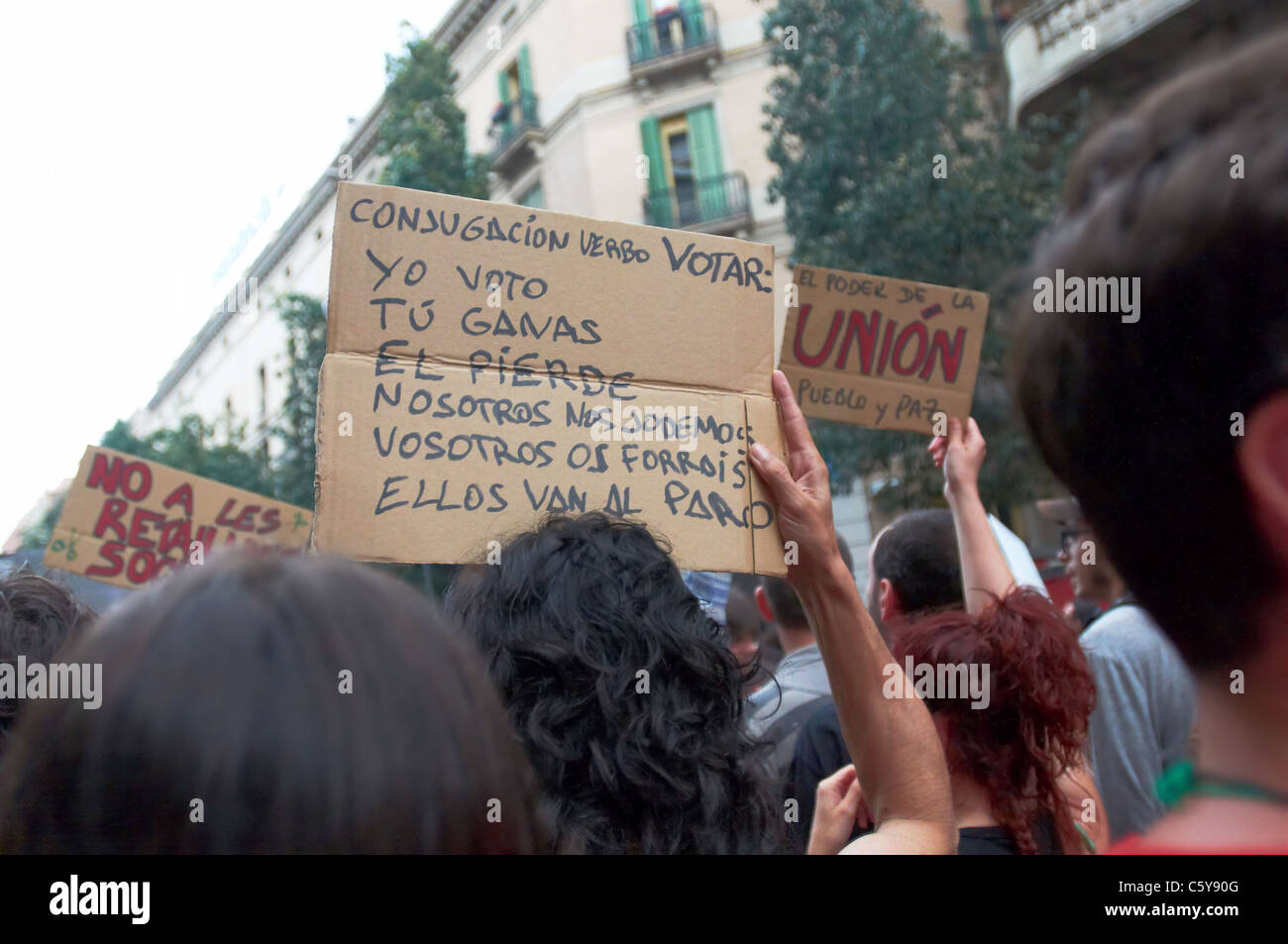 -Spanish Revolution- Demonstration 15M Movement in Barcelona, Spain ...