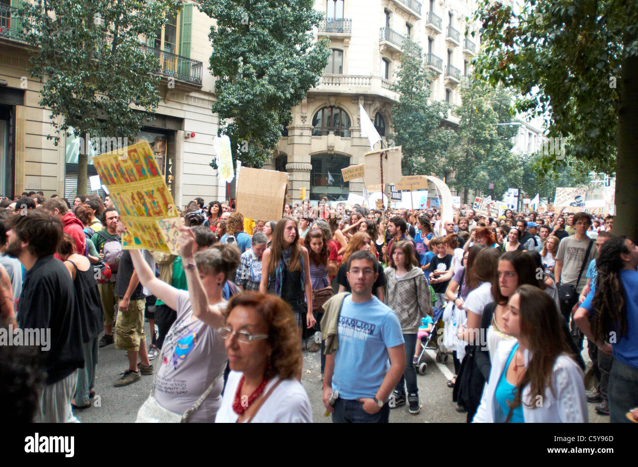 -Spanish Revolution- Demonstration 15M Movement in Barcelona, Spain ...