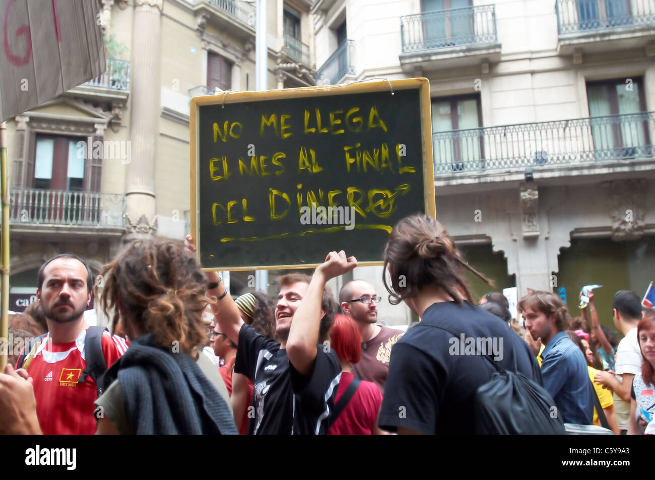 -Spanish Revolution- Demonstration 15M Movement in Barcelona, Spain ...