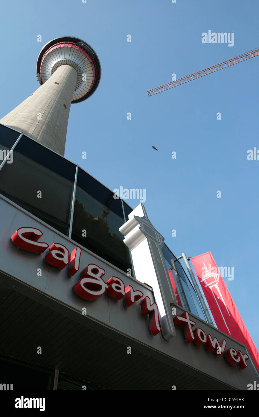 Calgary Tower (191m) in downtown Calgary Stock Photo - Alamy