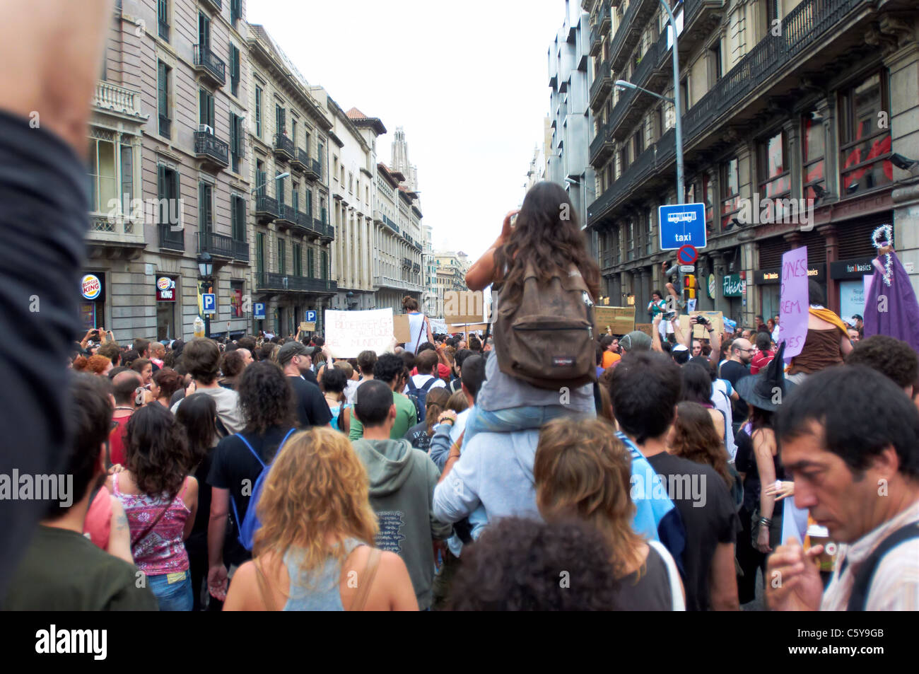 -Spanish Revolution- Demonstration 15M Movement in Barcelona, Spain ...