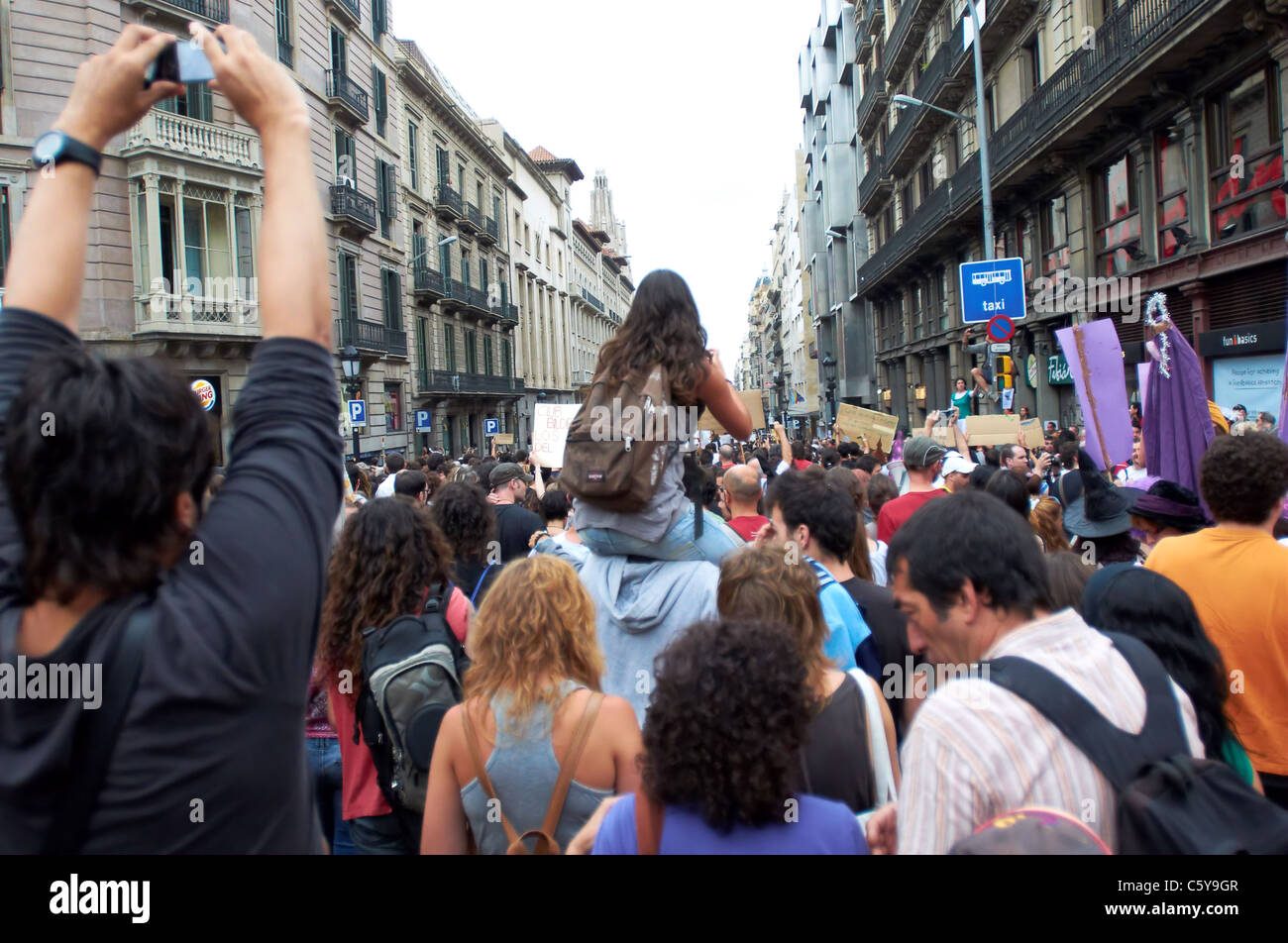 -Spanish Revolution- Demonstration 15M Movement in Barcelona, Spain ...