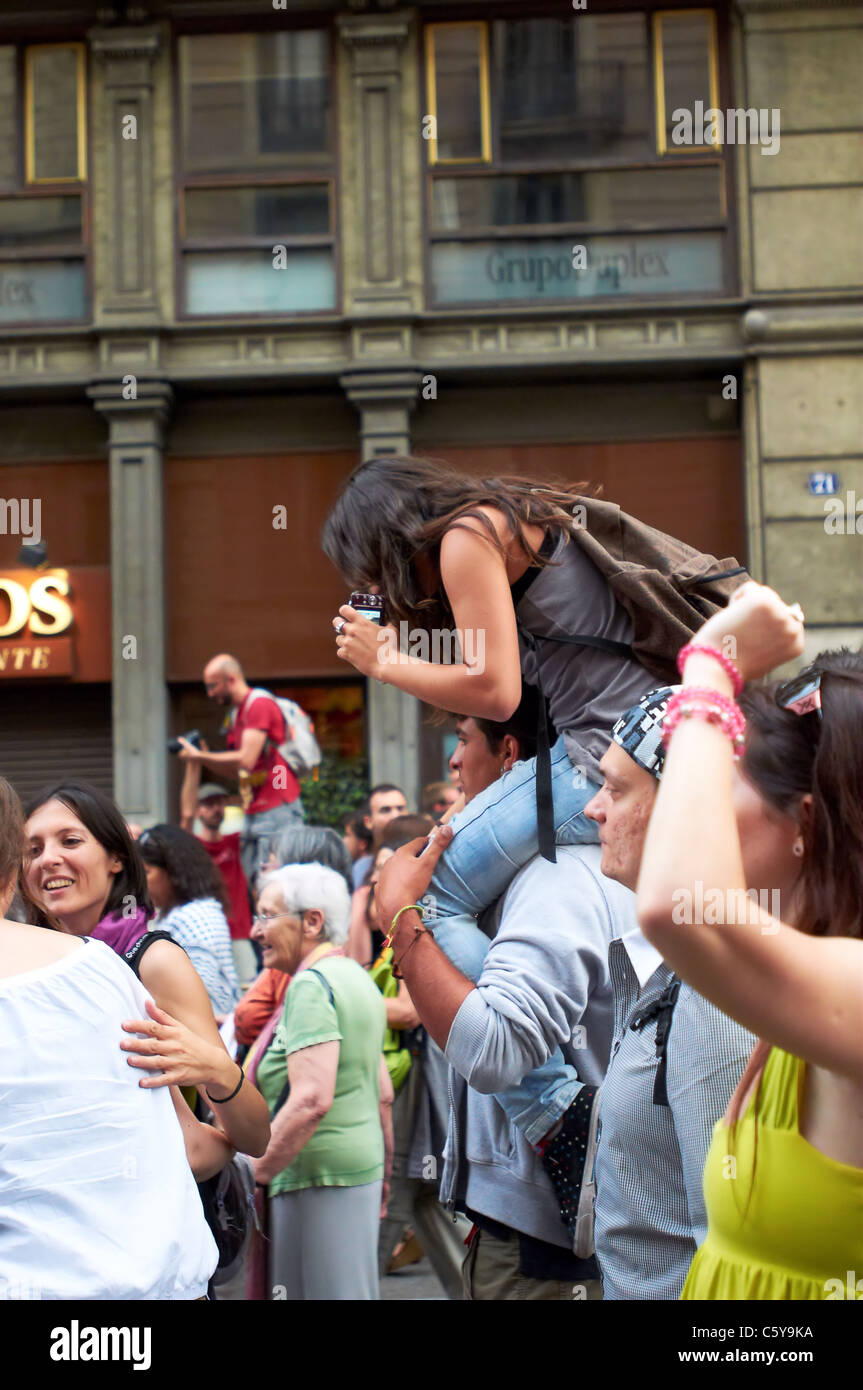 -Spanish Revolution- Demonstration 15M Movement in Barcelona, Spain ...