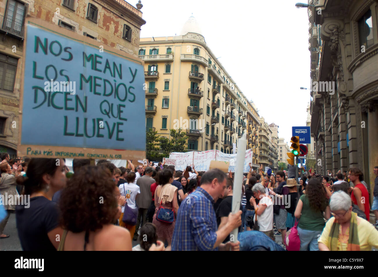 -Spanish Revolution- Demonstration 15M Movement in Barcelona, Spain ...