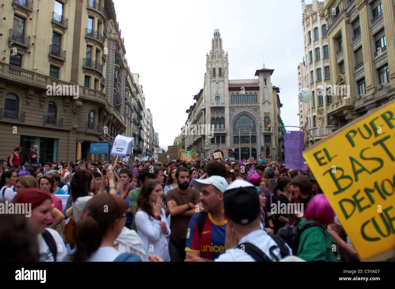-Spanish Revolution- Demonstration 15M Movement in Barcelona, Spain ...