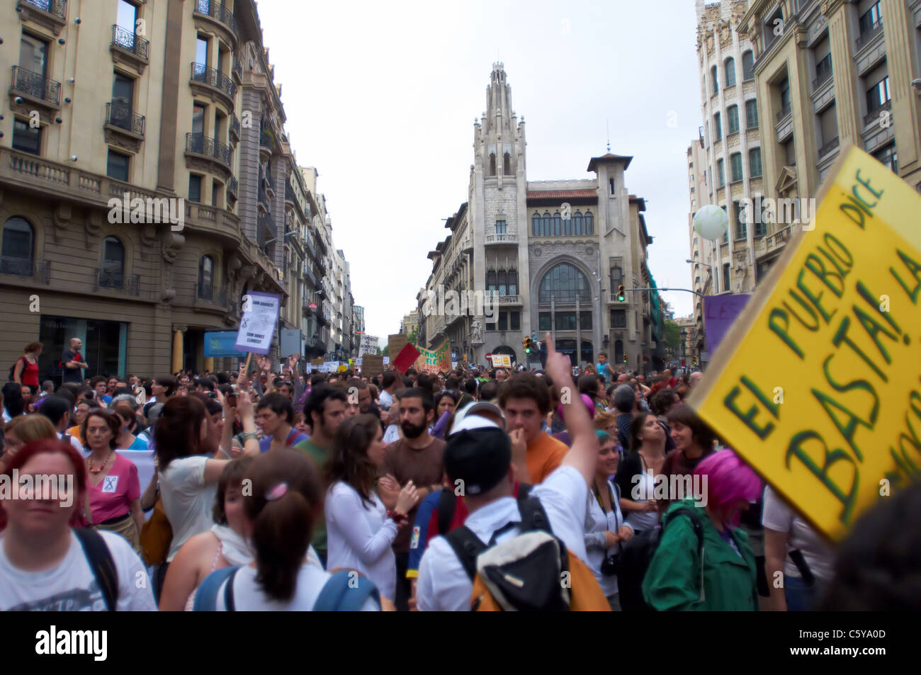 -Spanish Revolution- Demonstration 15M Movement in Barcelona, Spain ...