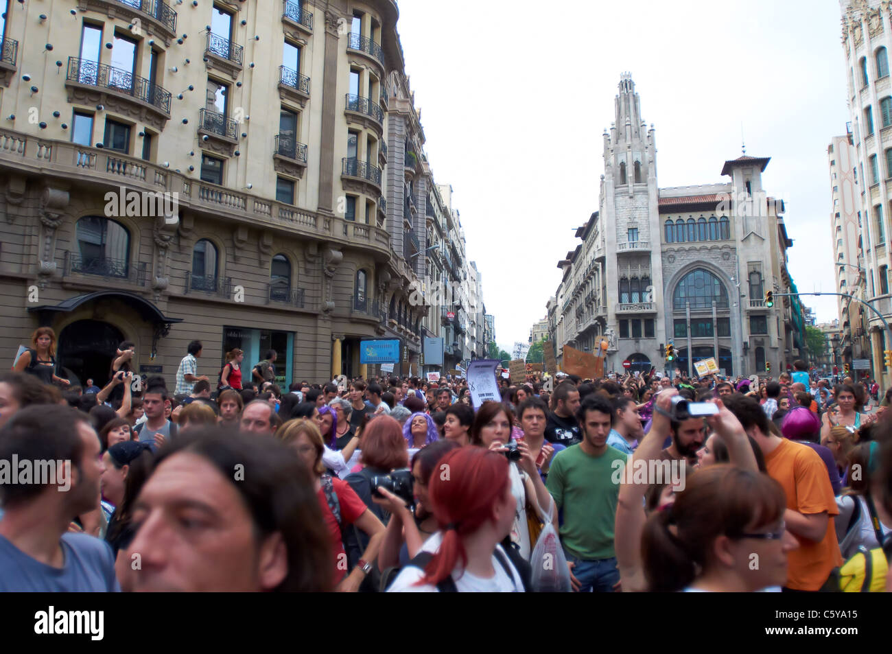 -Spanish Revolution- Demonstration 15M Movement in Barcelona, Spain ...
