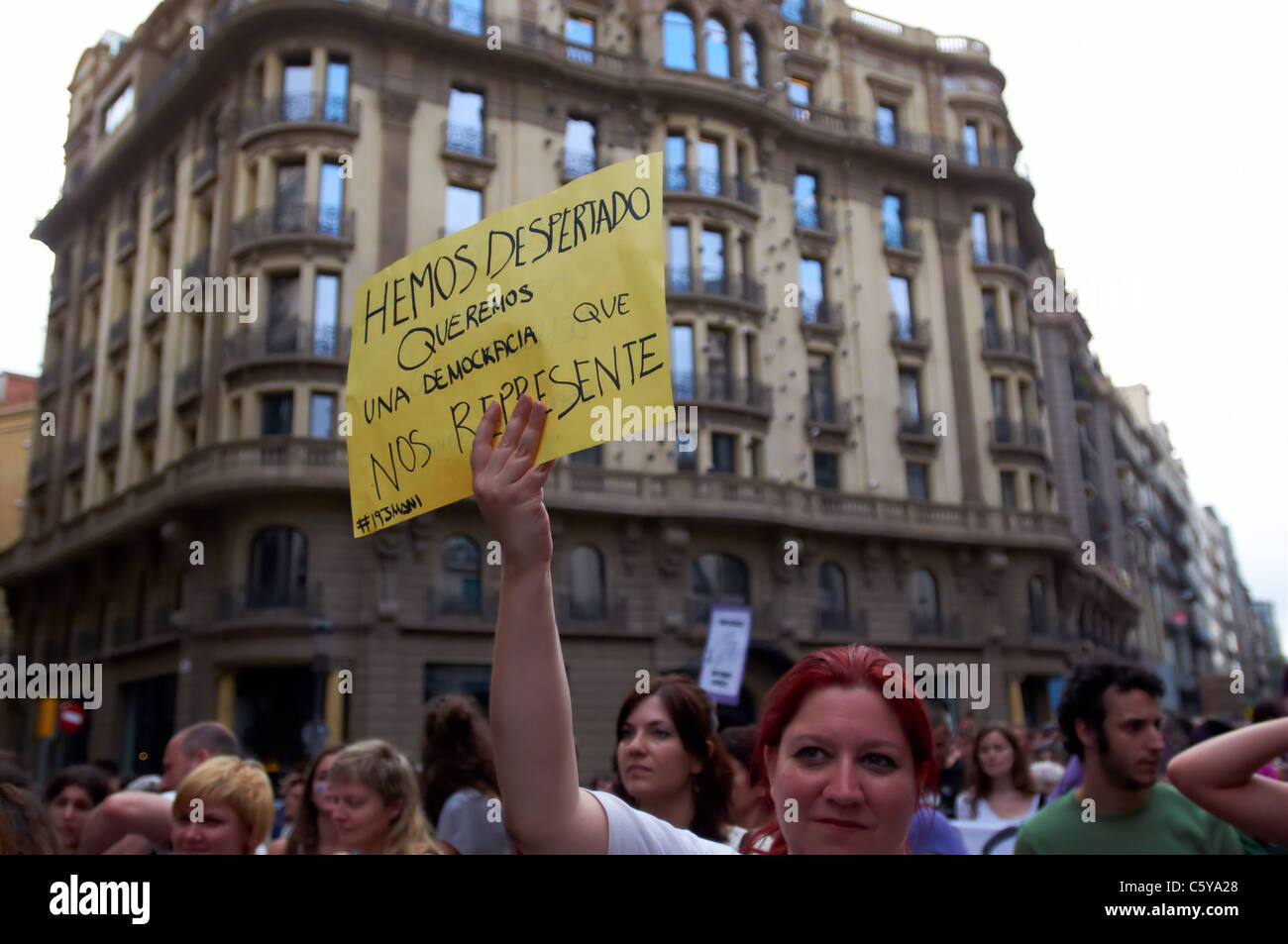 -Spanish Revolution- Demonstration 15M Movement in Barcelona, Spain ...