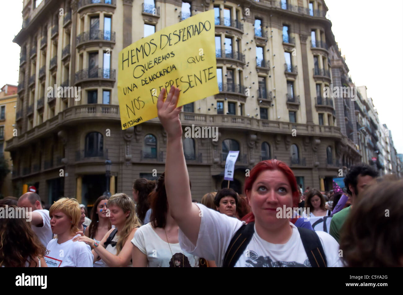 -Spanish Revolution- Demonstration 15M Movement in Barcelona, Spain ...