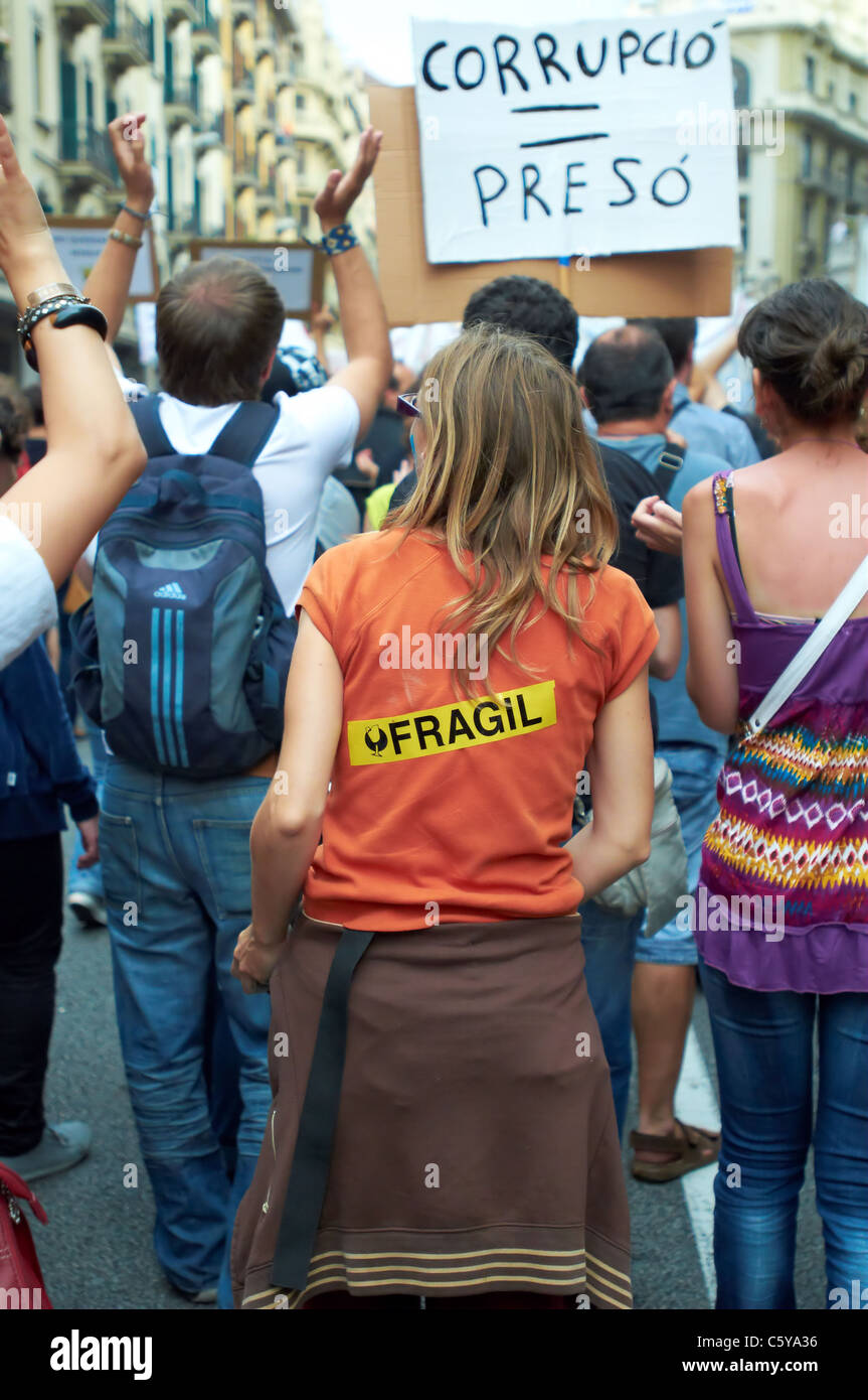 -Spanish Revolution- Demonstration 15M Movement in Barcelona, Spain ...