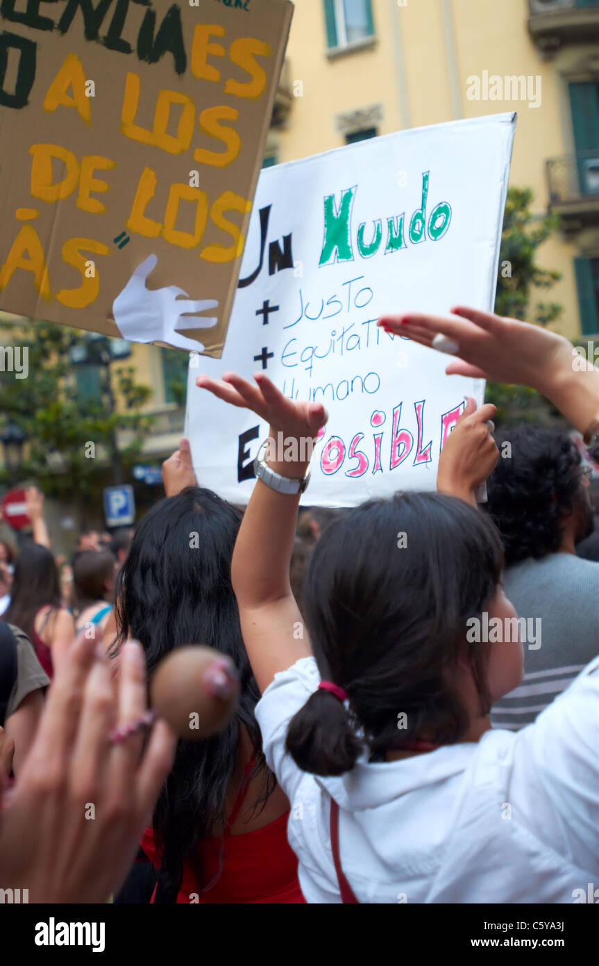 -Spanish Revolution- Demonstration 15M Movement in Barcelona, Spain ...
