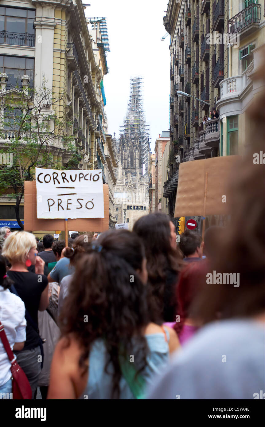 -Spanish Revolution- Demonstration 15M Movement in Barcelona, Spain ...