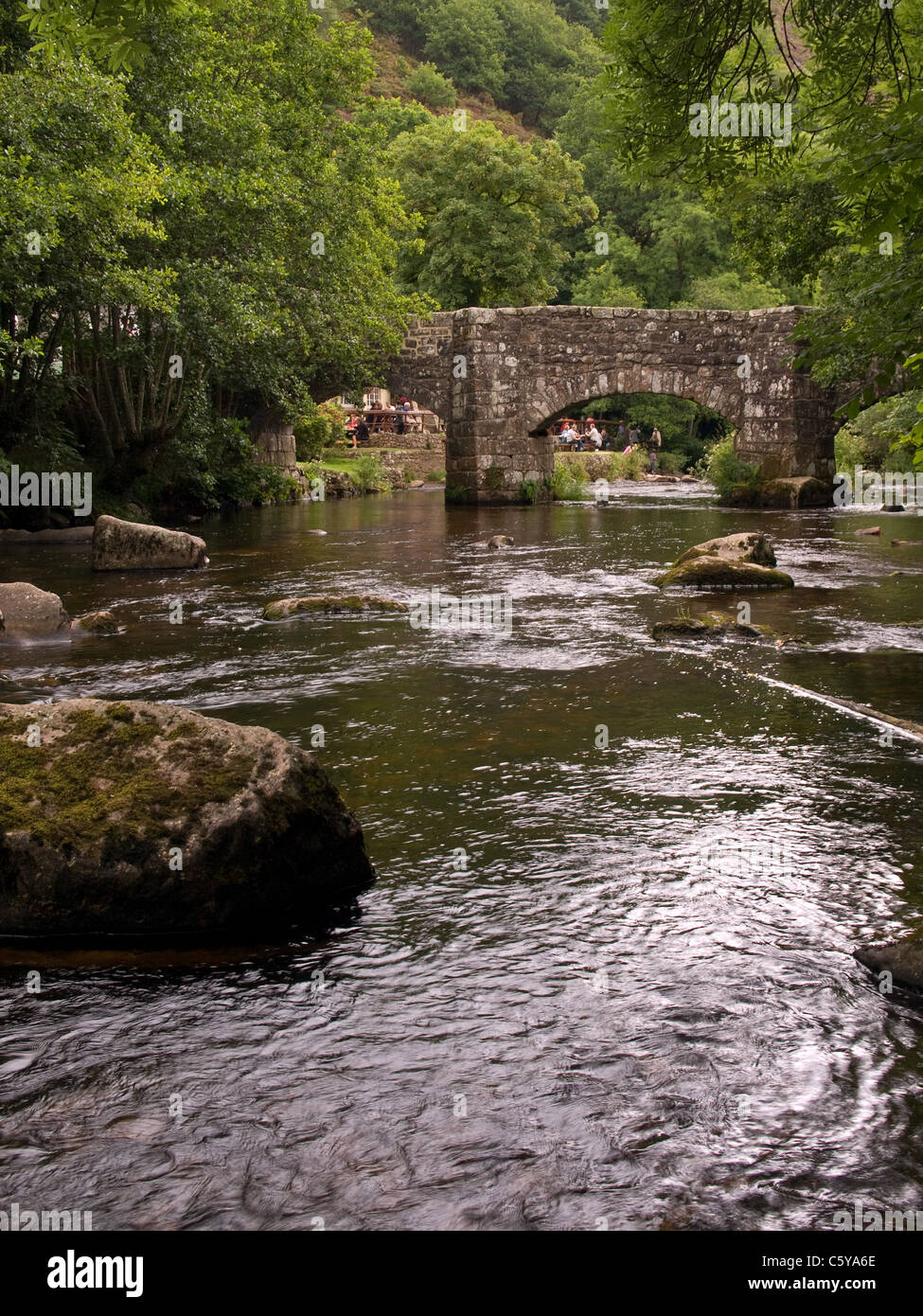 Fingle Bridge over the River Teign Devon England UK Stock Photo - Alamy