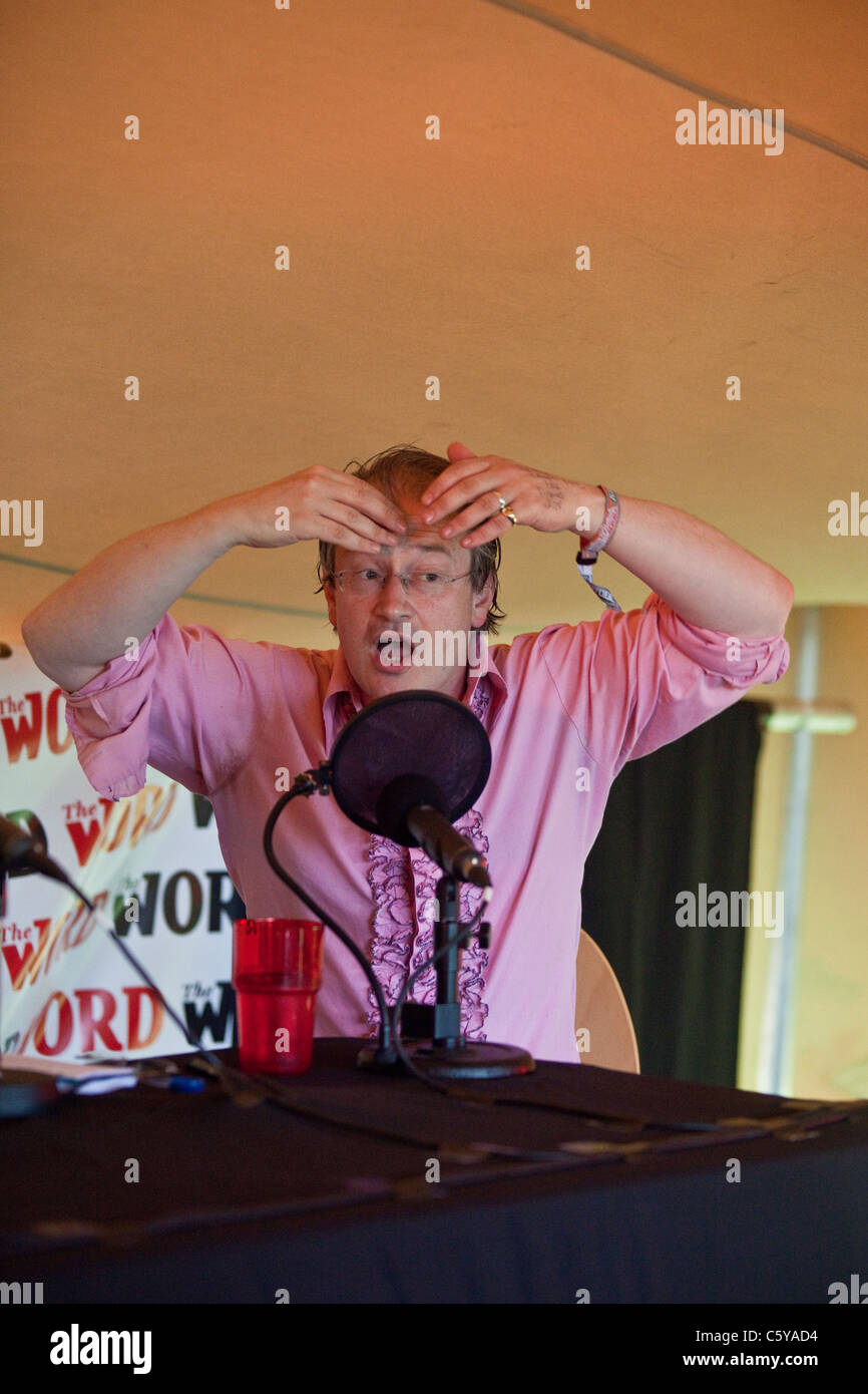 Robin Ince being interviewed in the Word Lounge, Latitude Festival 2011 ...