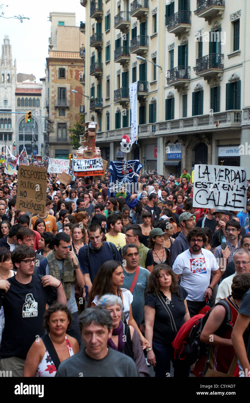 -Spanish Revolution- Demonstration 15M Movement in Barcelona, Spain ...