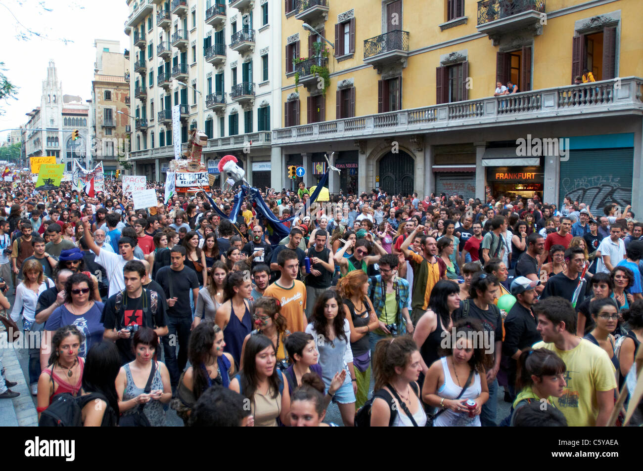 -Spanish Revolution- Demonstration 15M Movement in Barcelona, Spain ...