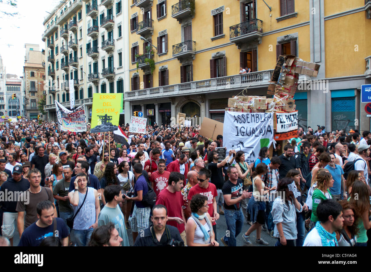 -Spanish Revolution- Demonstration 15M Movement in Barcelona, Spain ...
