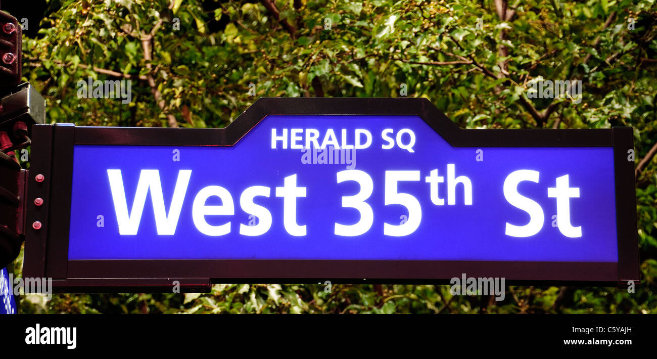 Street, Road, sign, 34th Street, Herald Square, Manhattan, New York ...