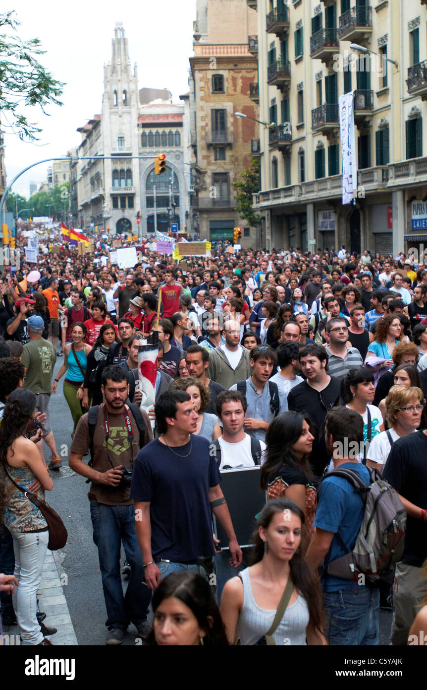 -Spanish Revolution- Demonstration 15M Movement in Barcelona, Spain ...