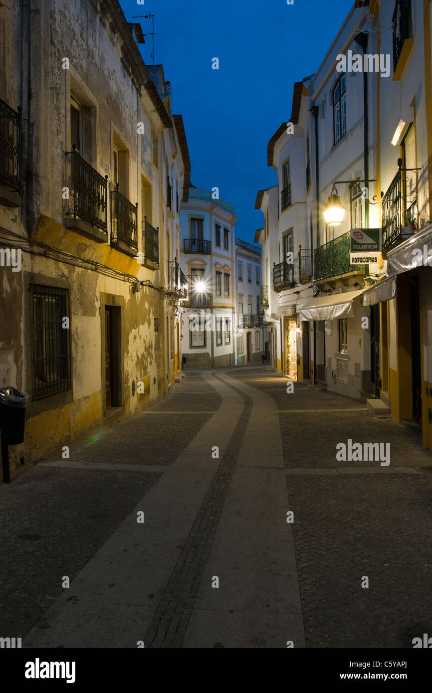 Evora street at the sunset, POrtagal Stock Photo - Alamy