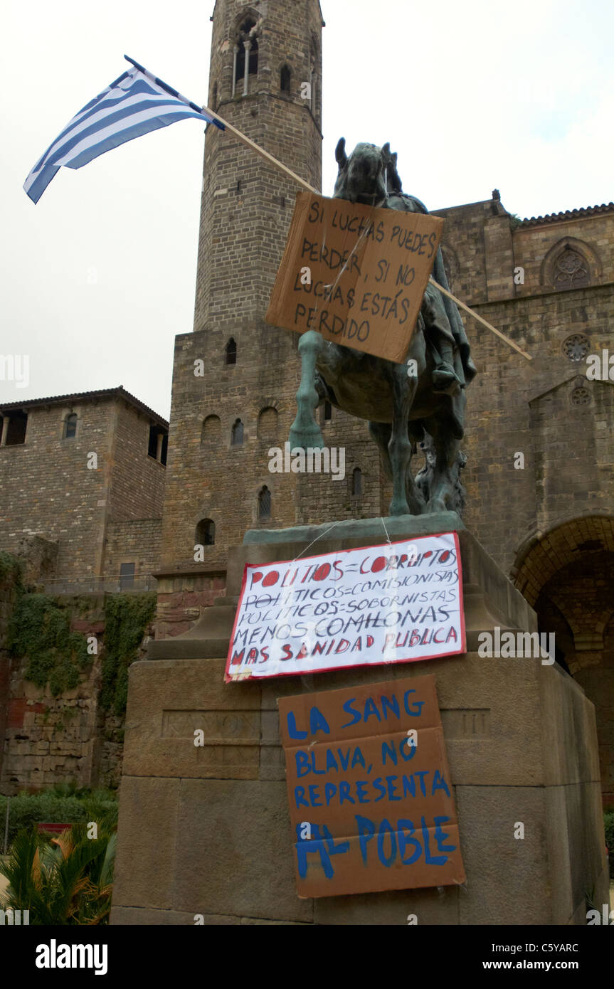 -Spanish Revolution- Demonstration 15M Movement in Barcelona, Spain ...