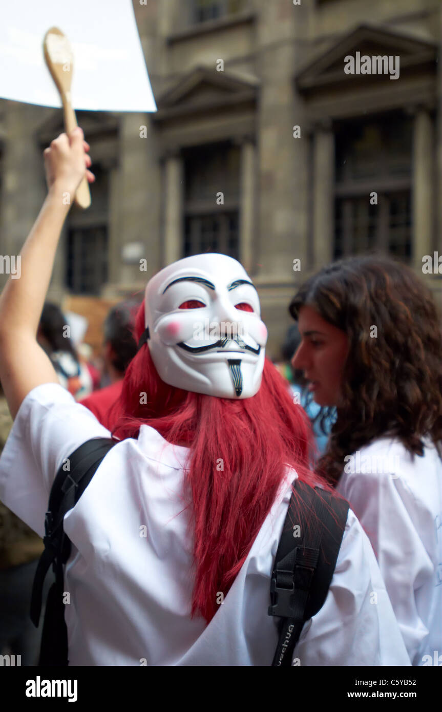 -Spanish Revolution- Demonstration 15M Movement in Barcelona, Spain ...