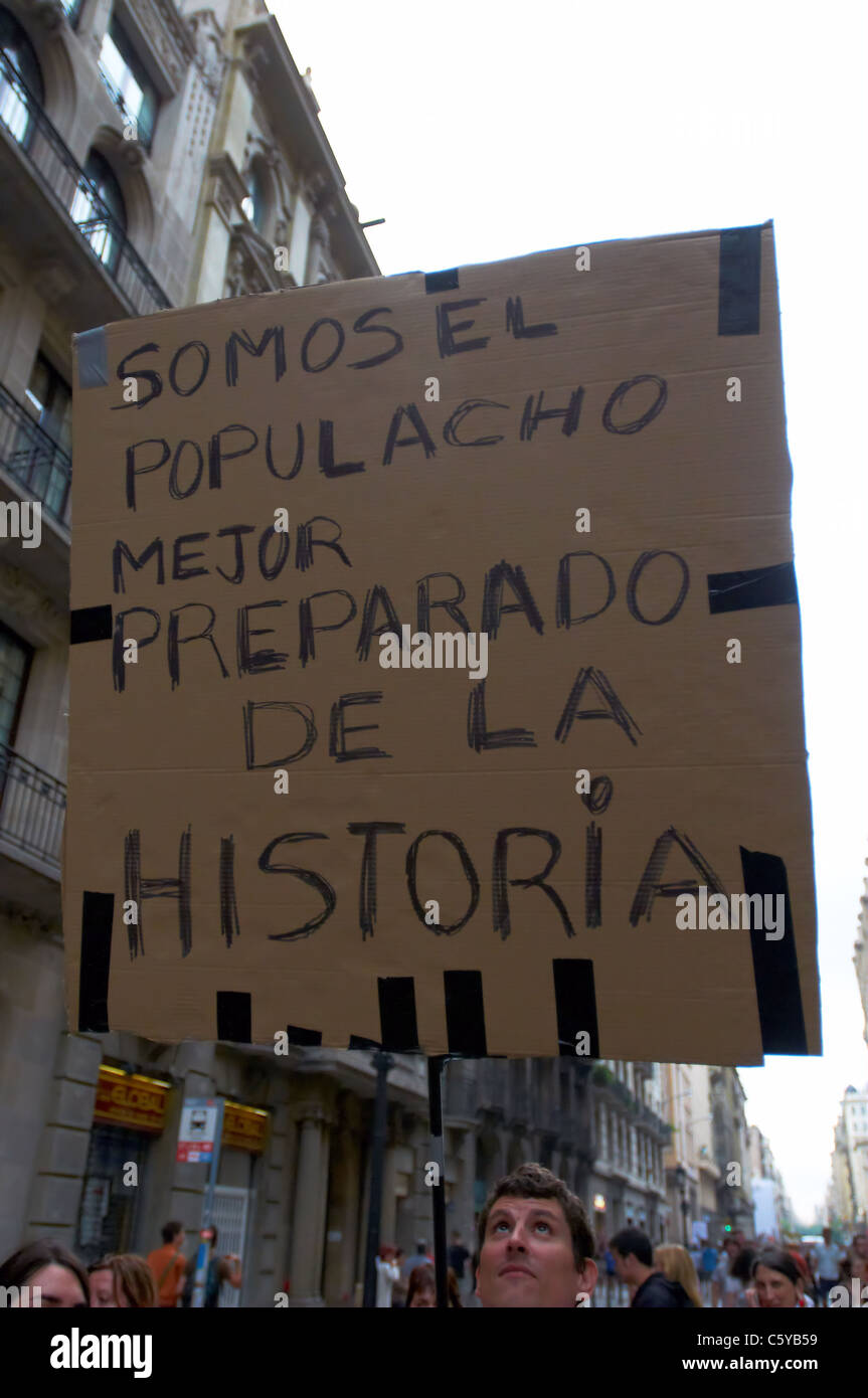 -Spanish Revolution- Demonstration 15M Movement in Barcelona, Spain ...